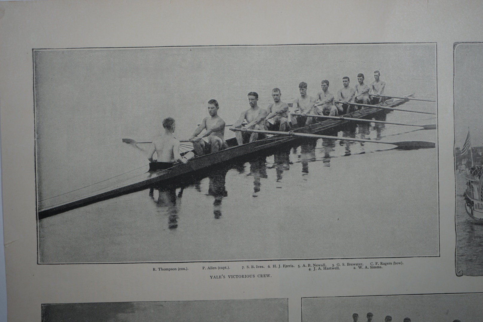 The Great Harvard-Yale Eight-Oar Race At New London, Conn. Vintage ...