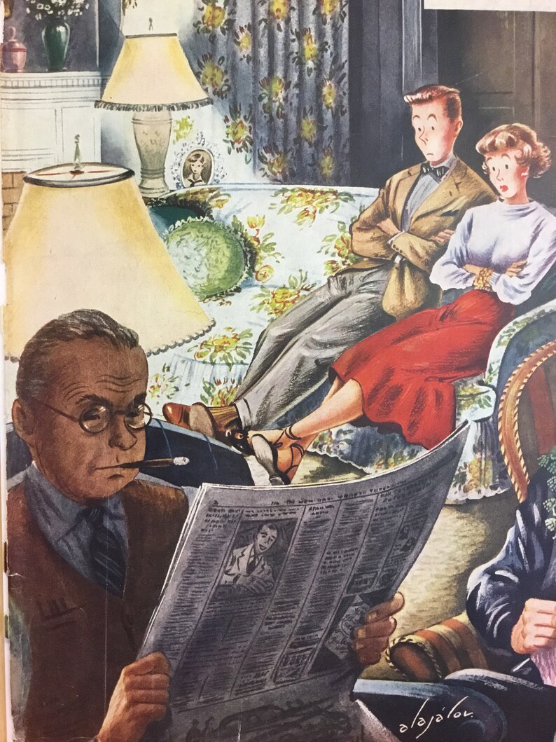 Original the Saturday Evening Post Cover October 1, 1949 by Alajalou ...