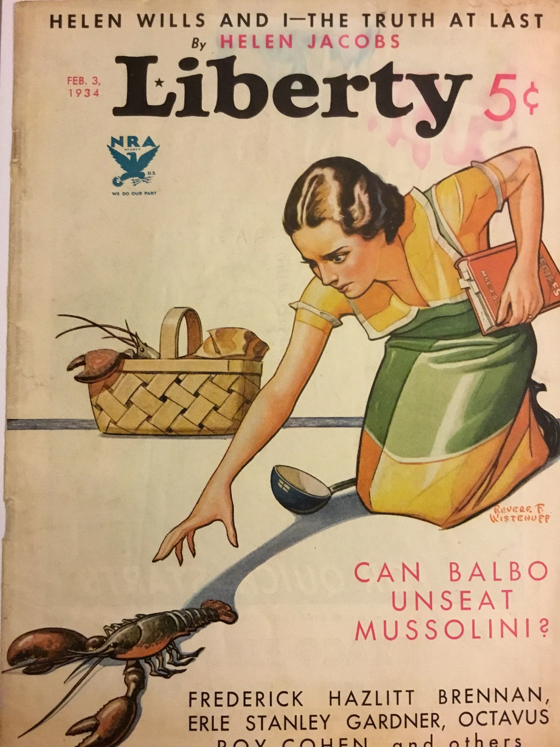 Liberty Magazine Original Cover escaping Lobster - Etsy