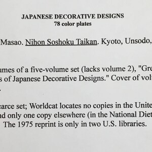 Traditional Japanese Decoration Print (nihon Soshoku Taikan) 1916 by Masao Kawabe, 9.75x14 ...