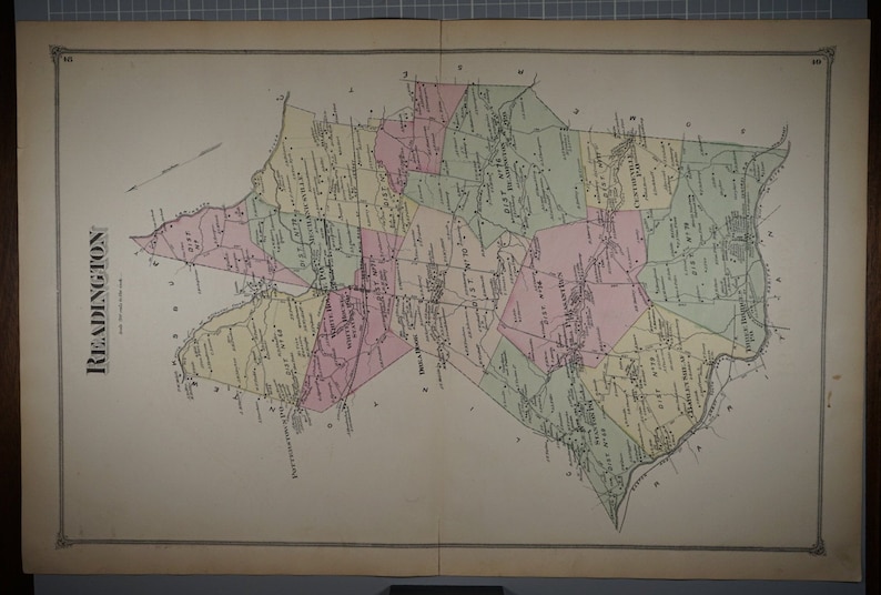 Original 1873 Map of Readington, NJ - Etsy