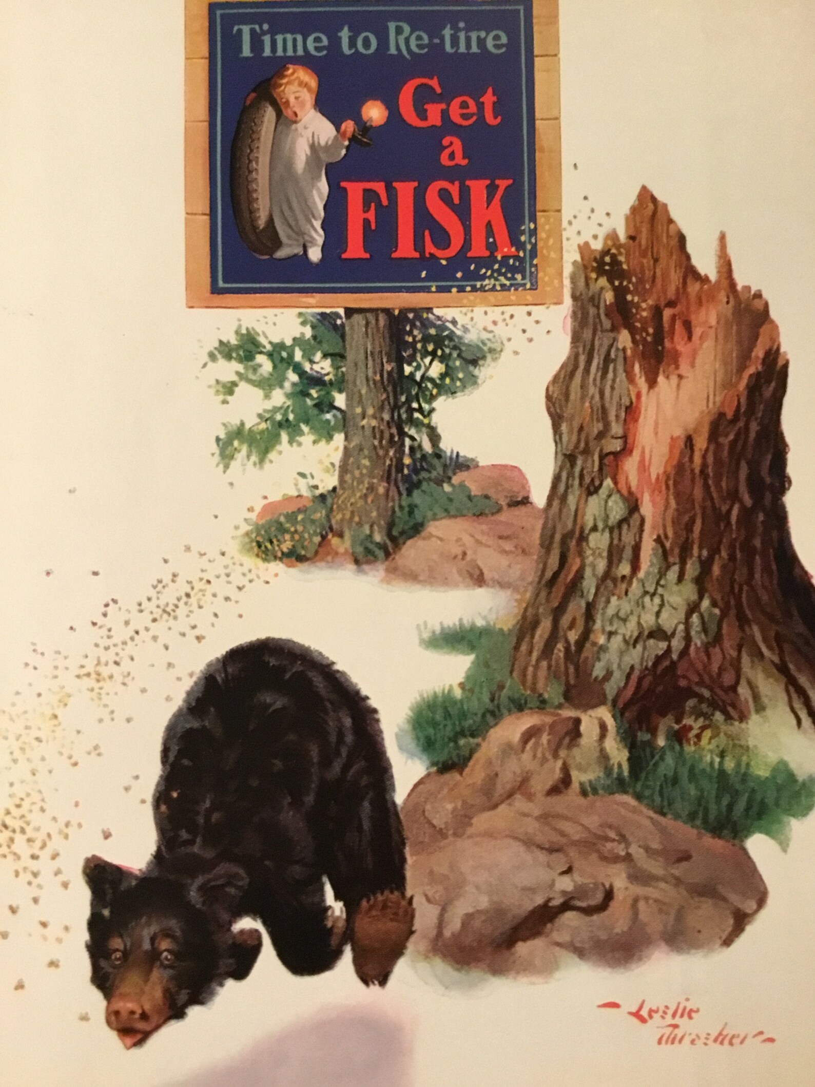 Fisk Tire Company Original Vintage Advertisement "time to Re-tire, Get ...