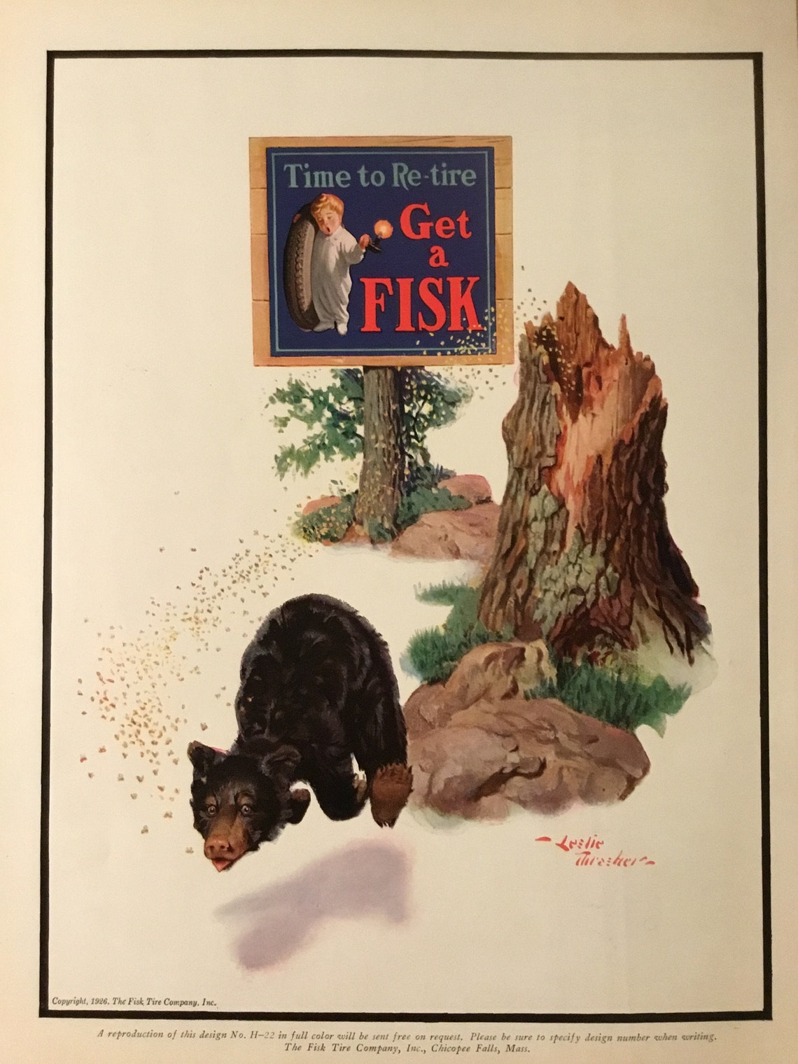 Fisk Tire Company Original Vintage Advertisement "time to Re-tire, Get ...