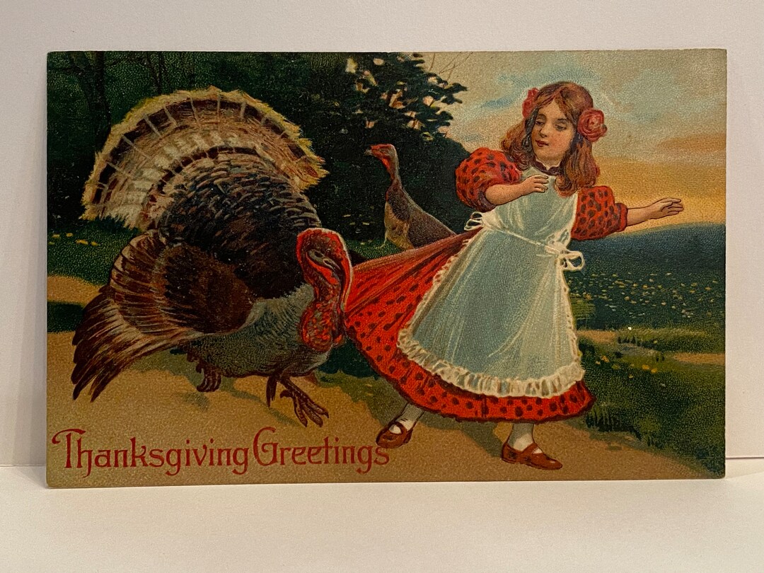Original Early 1900s Thanksgiving Postcard Printed in Germany in Very ...