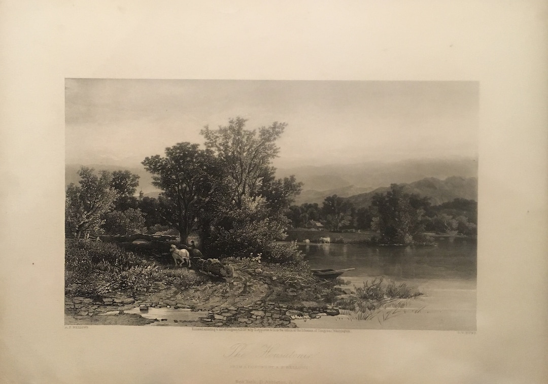 The Housatonic, Vintage, 1873, 12 X 8.5 Inches, Massachusetts ...