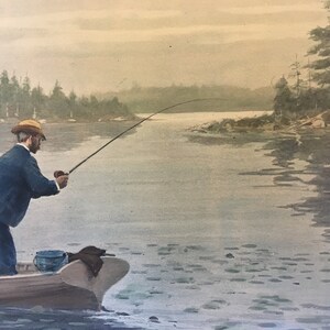 Muskallonge Fishing, 1904, by A.B. Frost, 10.75 X15 In. Excellent ...