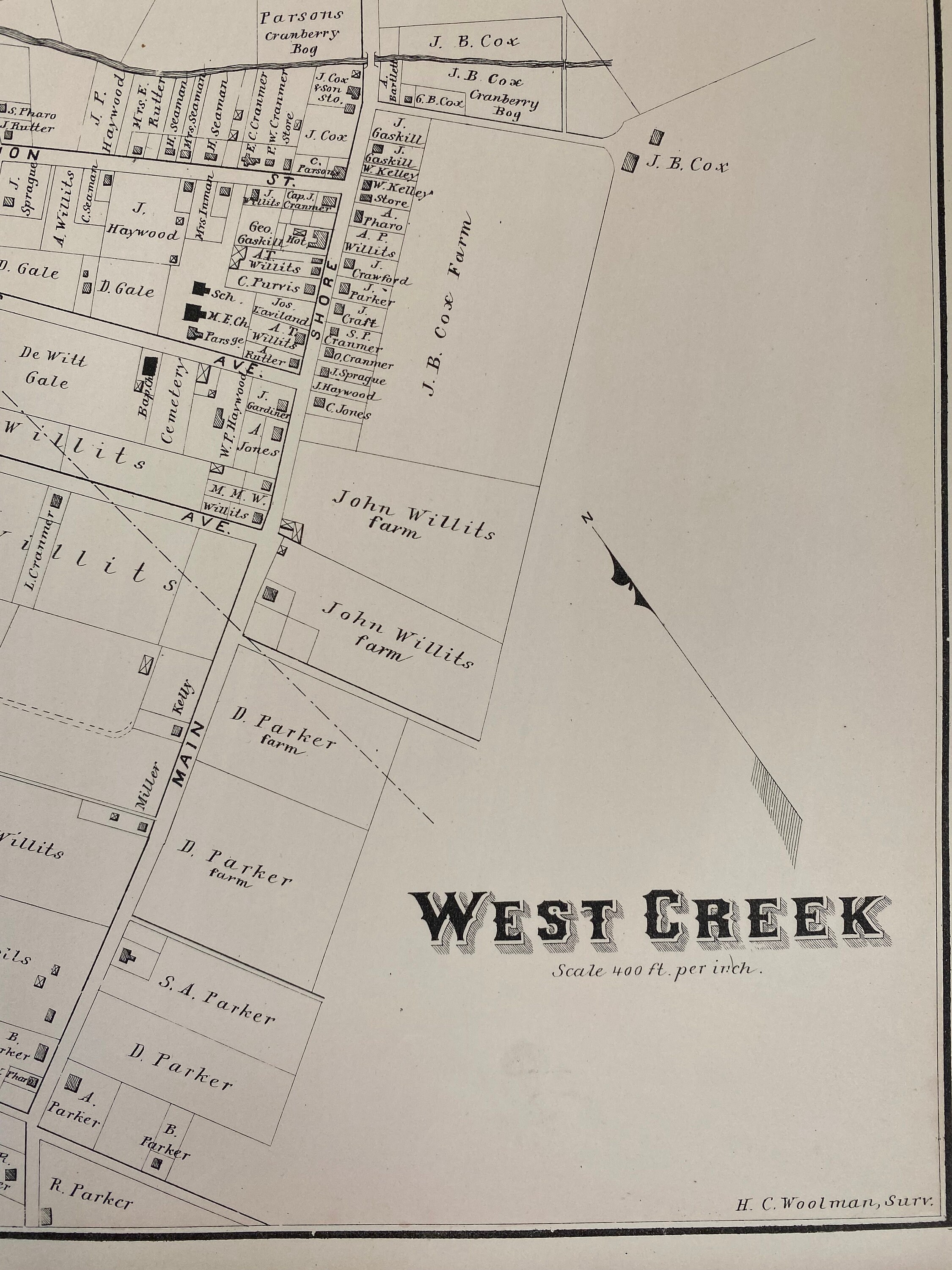 Original 1878 Map of West Creek New Jersey - Etsy