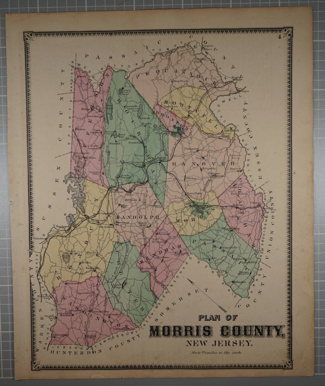 Original Map of Morris County, 1868 - Etsy
