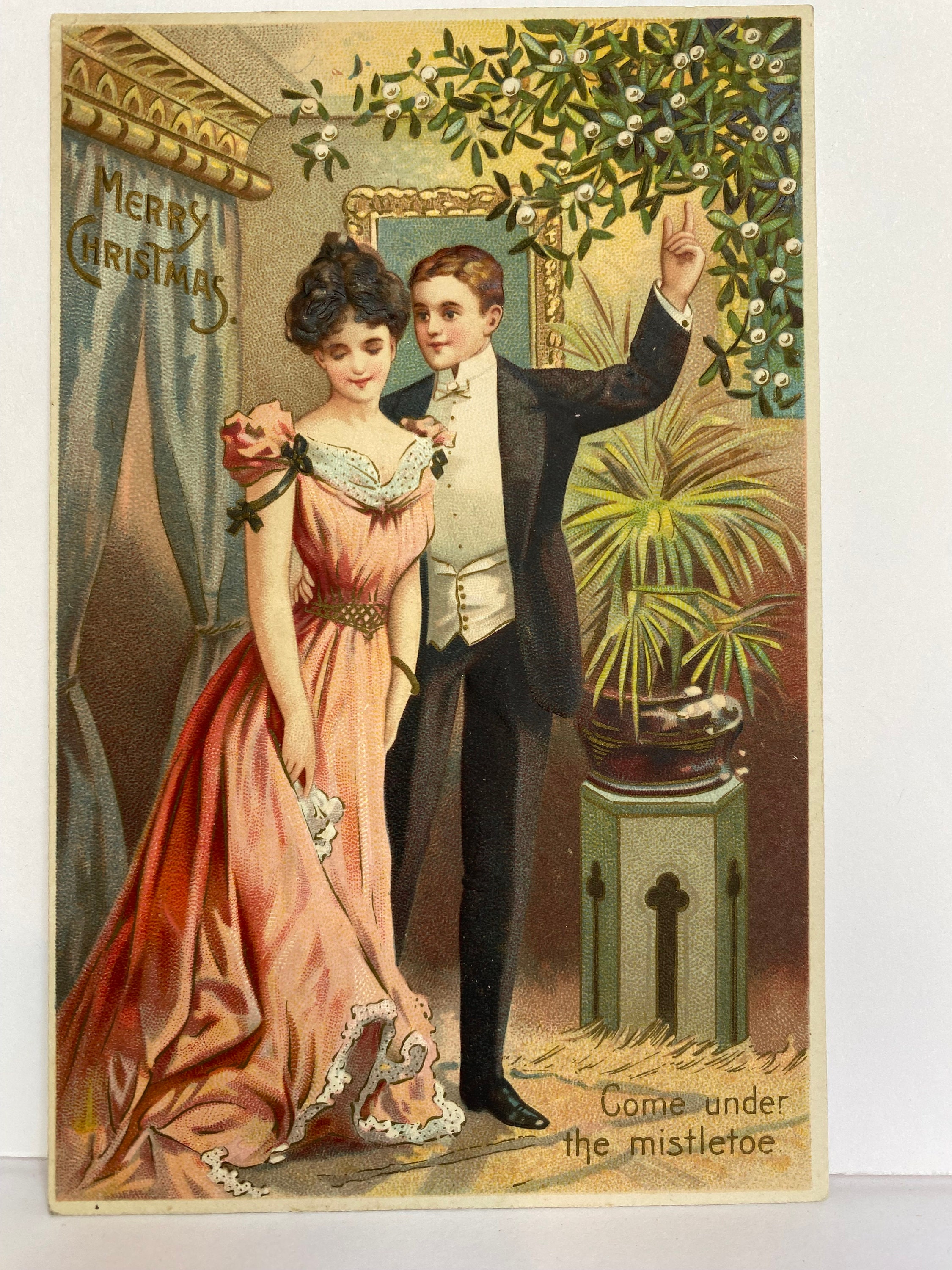 Christmas Mistletoe Beautiful Postcard Unused in Excellent Condition ...