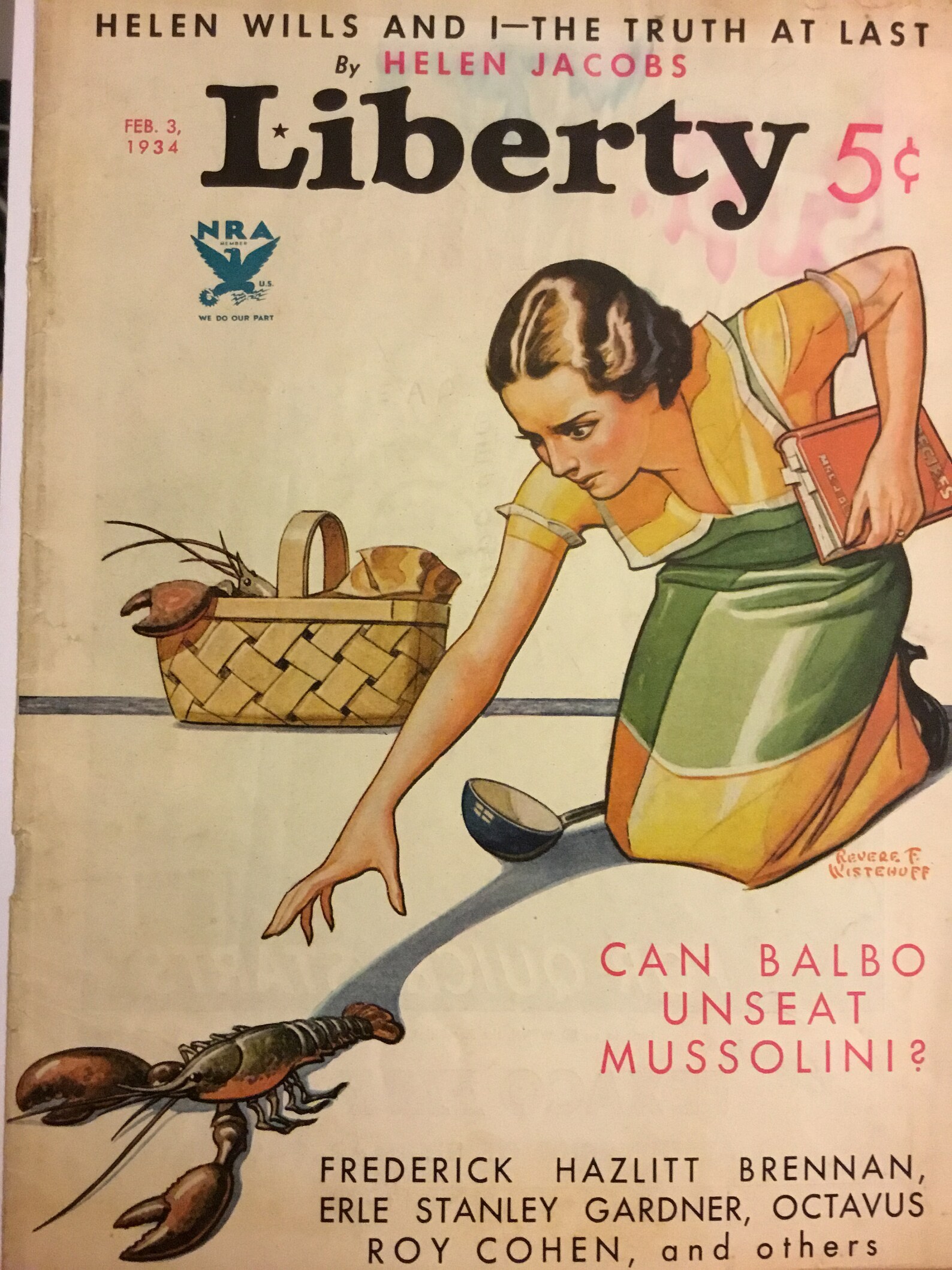 Liberty Magazine Original Cover escaping Lobster - Etsy