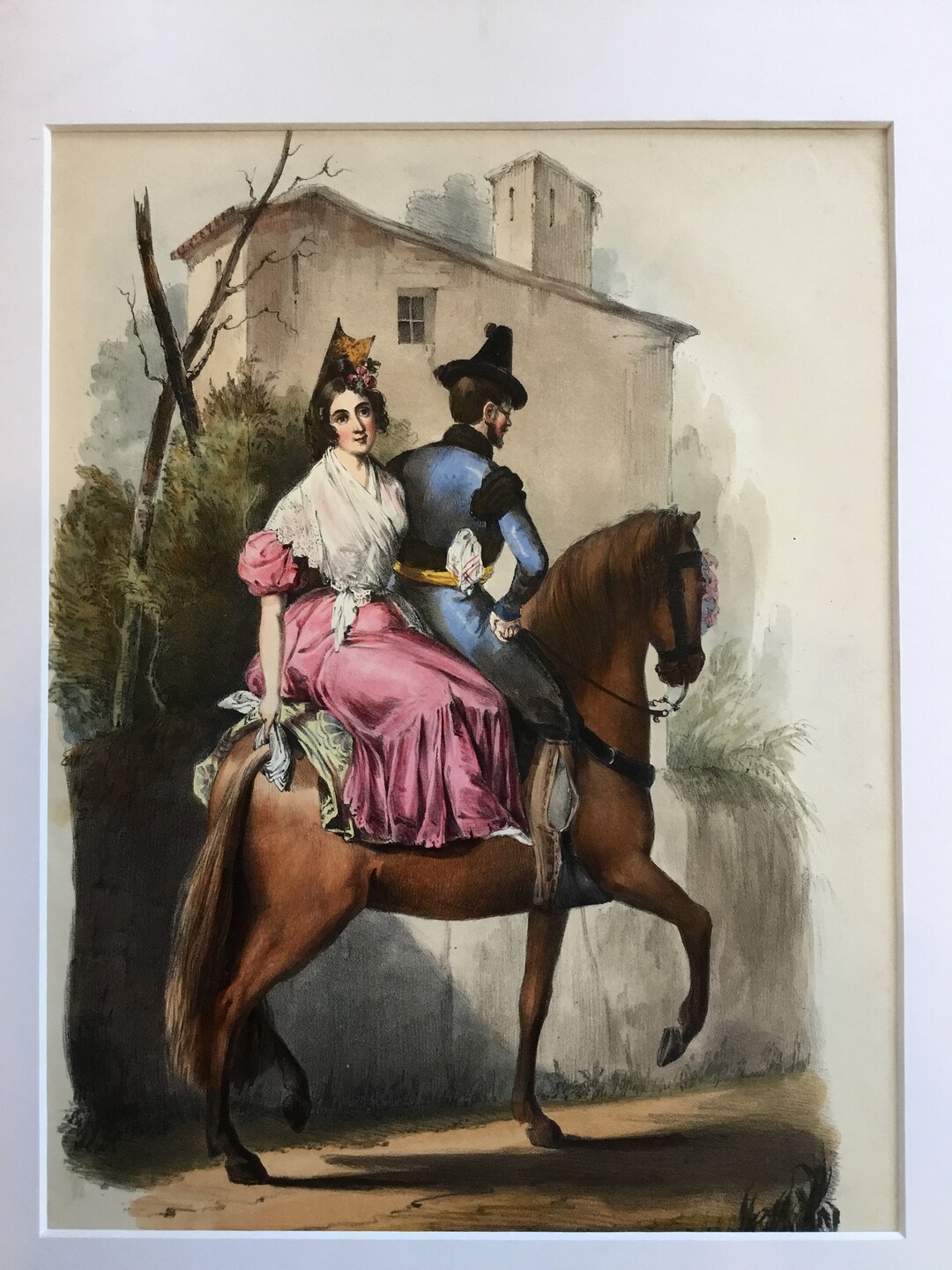 Going to the Feria by J. Becquer, Seville, Spain, Colored 1st Ed ...