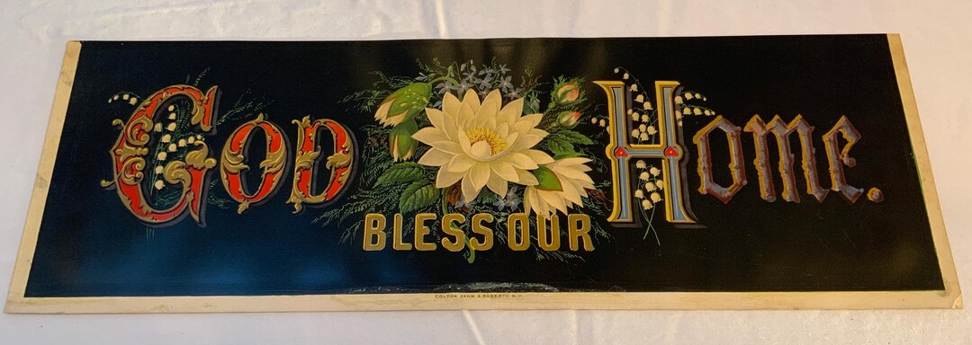 Wonderful Antique “god Bless Our Home” Print - Etsy