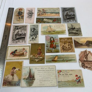 Antique Victorian Nautical Paper Trade Cards and Ephemera for Crafts - Etsy