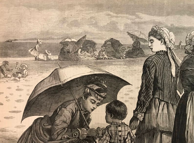 Winslow Homer “on the Beach at Long Branch, NJ (the Children’s Hour ...