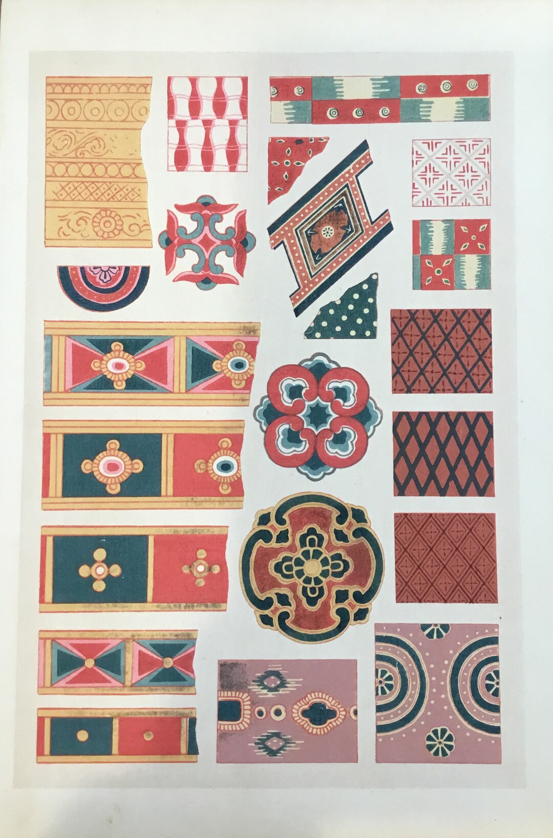 Traditional Japanese Decoration Print (nihon Soshoku Taikan) 1916 by Masao Kawabe, 9.75x14 ...