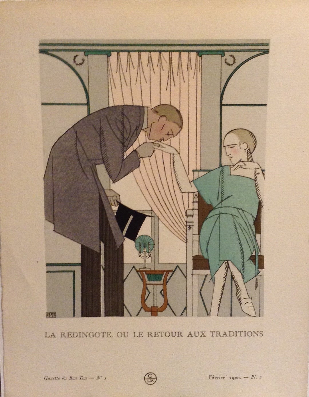 Gazette Du Bon Ton Art Original Print No.1, 1920, Pl. 2, 7.5 X 9.5 ...