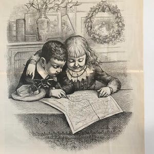 Santa Claus’s Route Print by Thomas Nast, December 19, 1885 Harpers ...