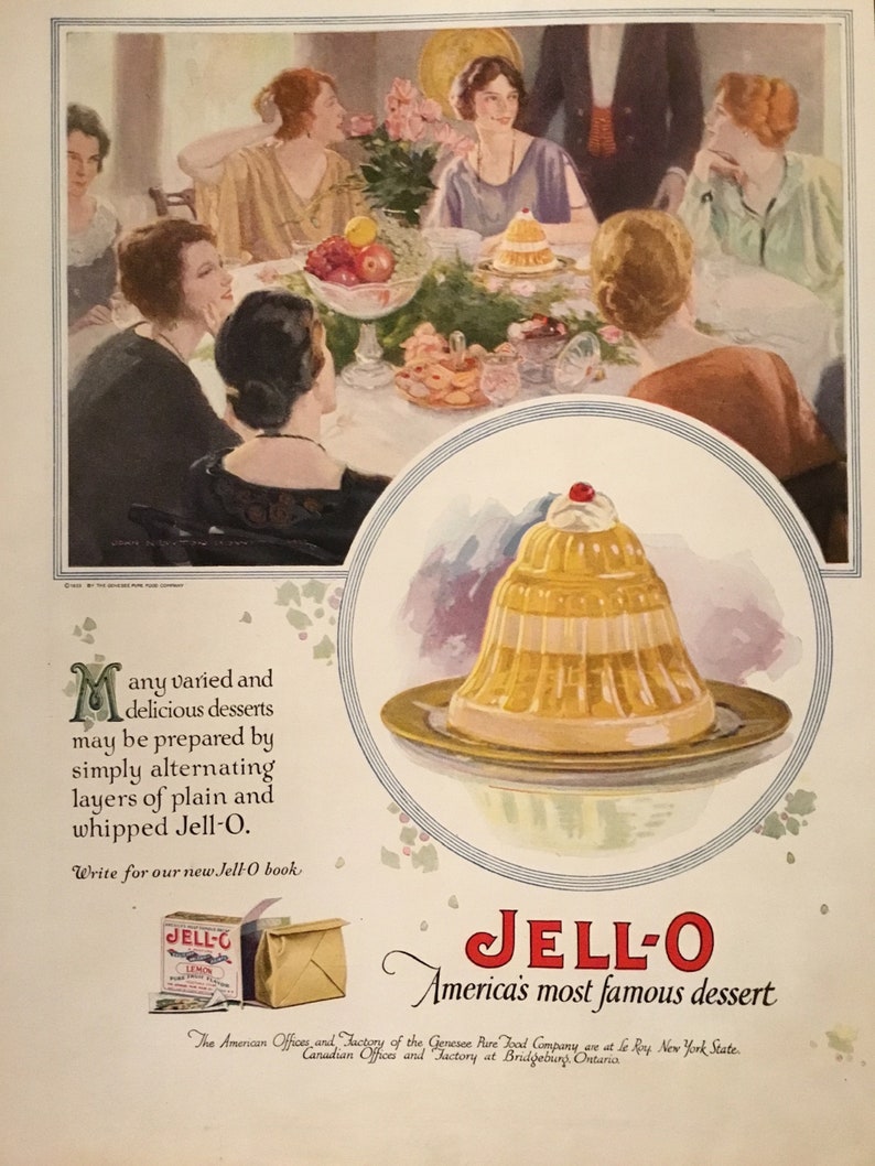 JELL-O Original Vintage Advertisement "america's Most Famous Dessert ...