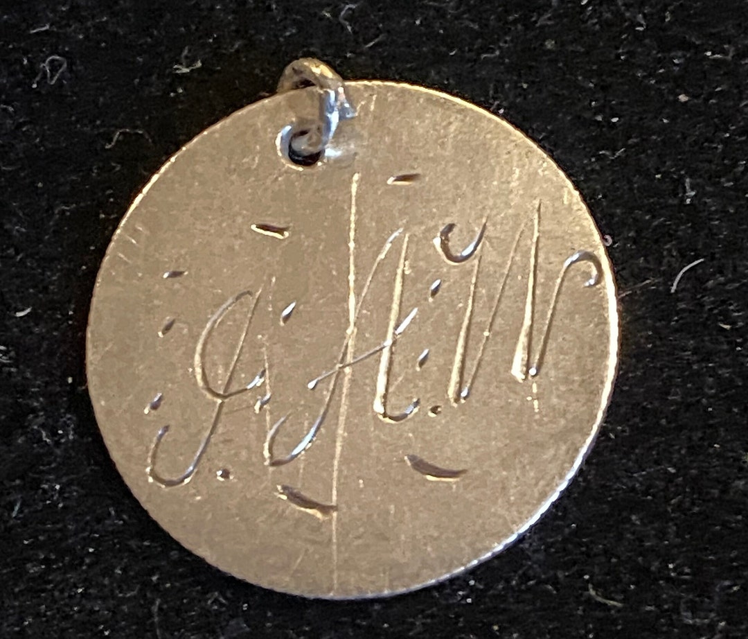 Love/friendship Token/charm 1877 Dime Engraved “JAW” - Etsy