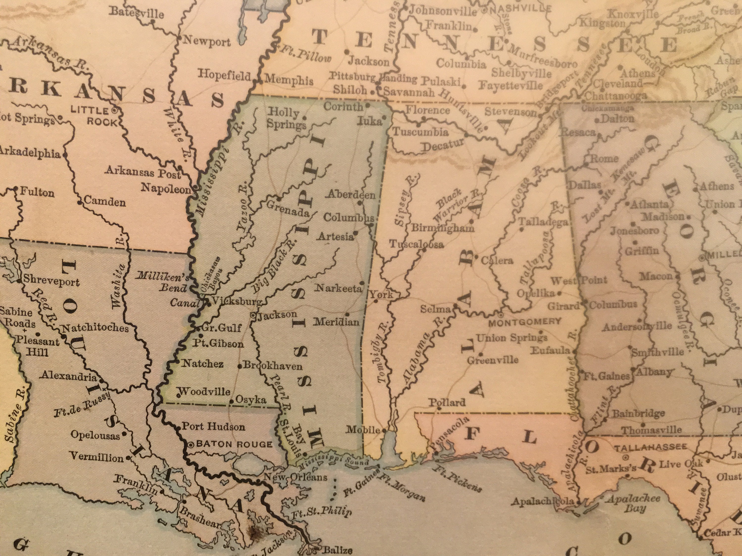 Map to Illustrate The Civil War, vintage map, 8 x 9.25 inches, 1885 ...