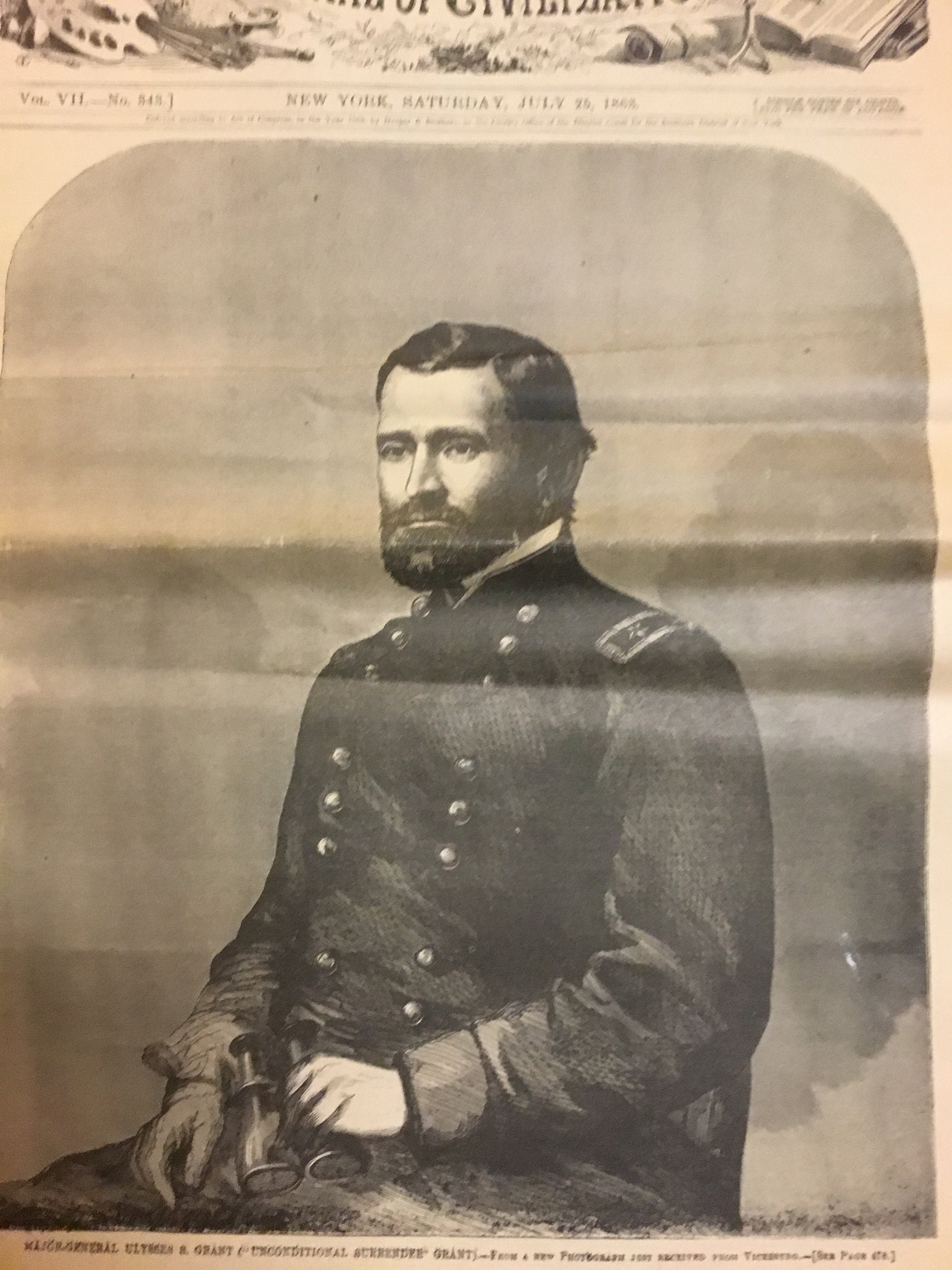 Original Political Cartoon Print & Newspaper General Ulysses S. Grant ...