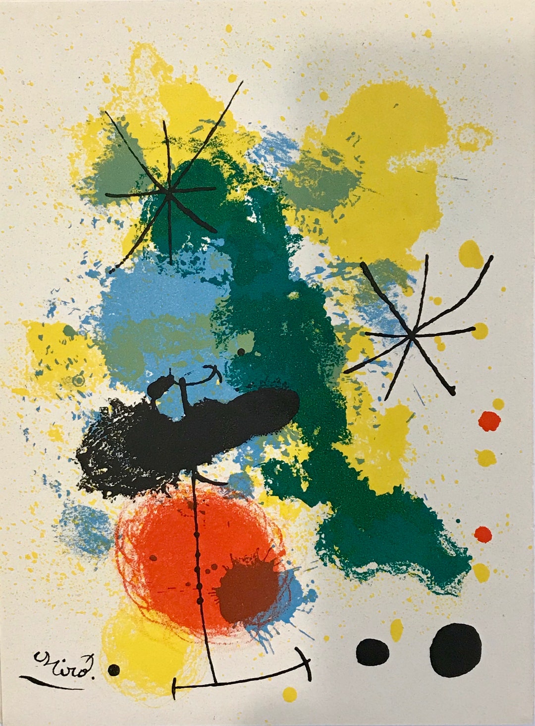 Joan Miró 1964 Original Lithograph, Prints From the Mourlot Press 7.5 X ...