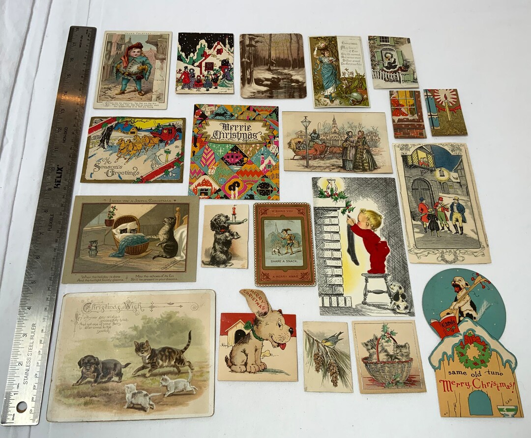 Antique Christmas Ephemera Cards, Trade Cards, Images for Crafts - Etsy