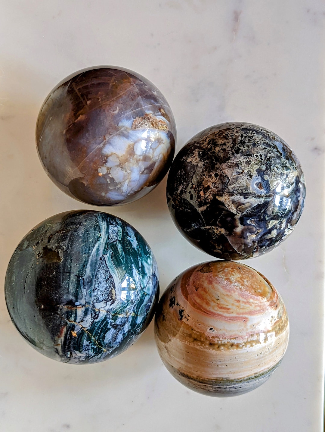 Ocean Jasper Sphere, Ocean Jasper Orb, Orbicular Jasper Sphere ...