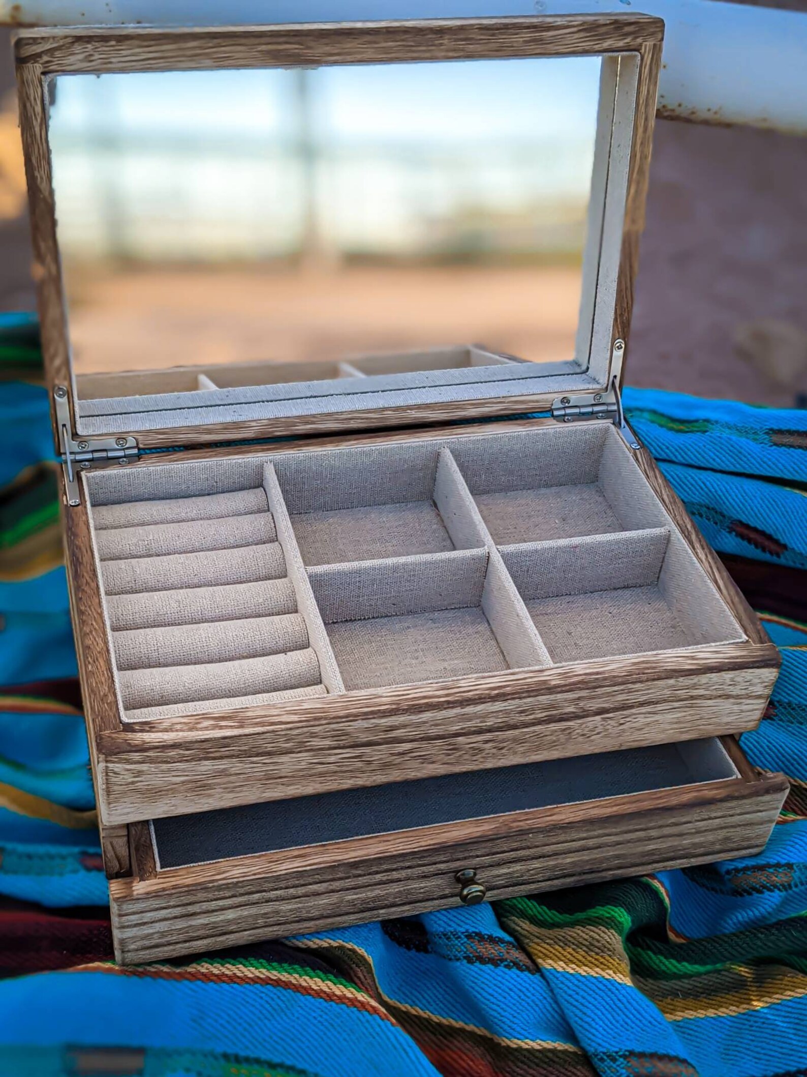 Cowhide Wooden Jewelry Box Western Jewelry Box Jewelry - Etsy