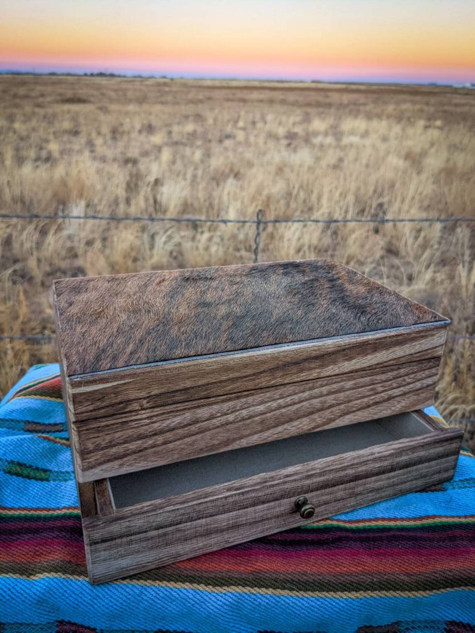 Cowhide Wooden Jewelry Box Western Jewelry Box Jewelry - Etsy
