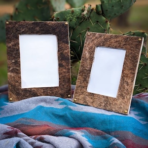 Cowhide Wooden Photo Frames - Etsy