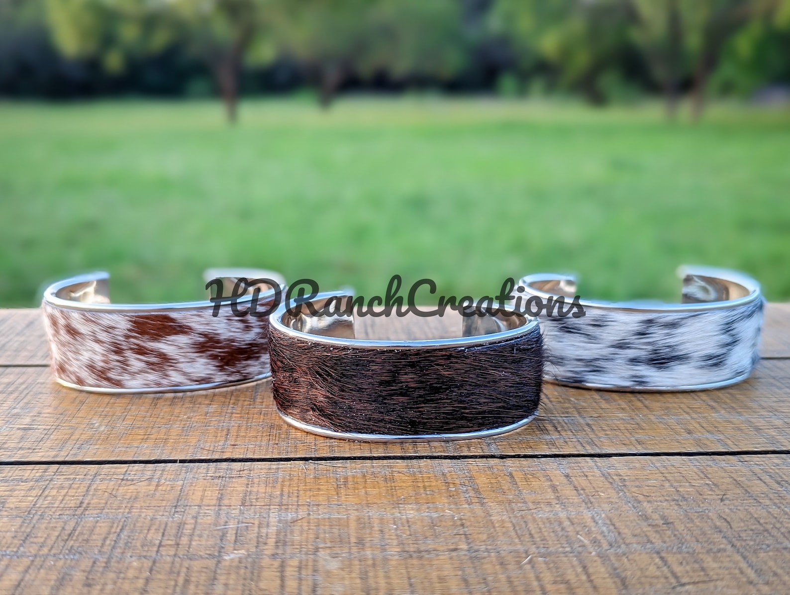 Cowhide Cuff Bracelet - Western Jewelry - Etsy