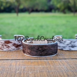 Cowhide Cuff Bracelet - Western Jewelry - Etsy