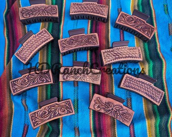 Tooled Leather Claw Clips Western Hair Accessories Punchy - Etsy