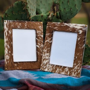 Cowhide Wooden Photo Frames - Etsy