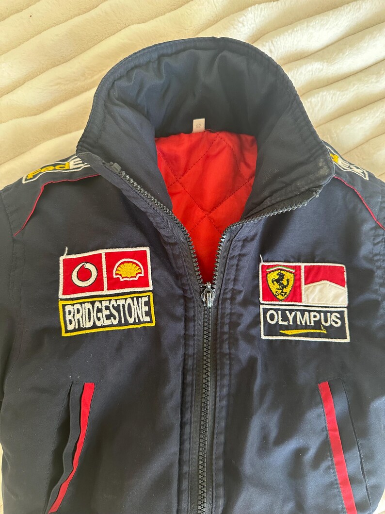 Vintage Kids Ferrari Jacket Size 92 Logo Spell Out Blue - Etsy
