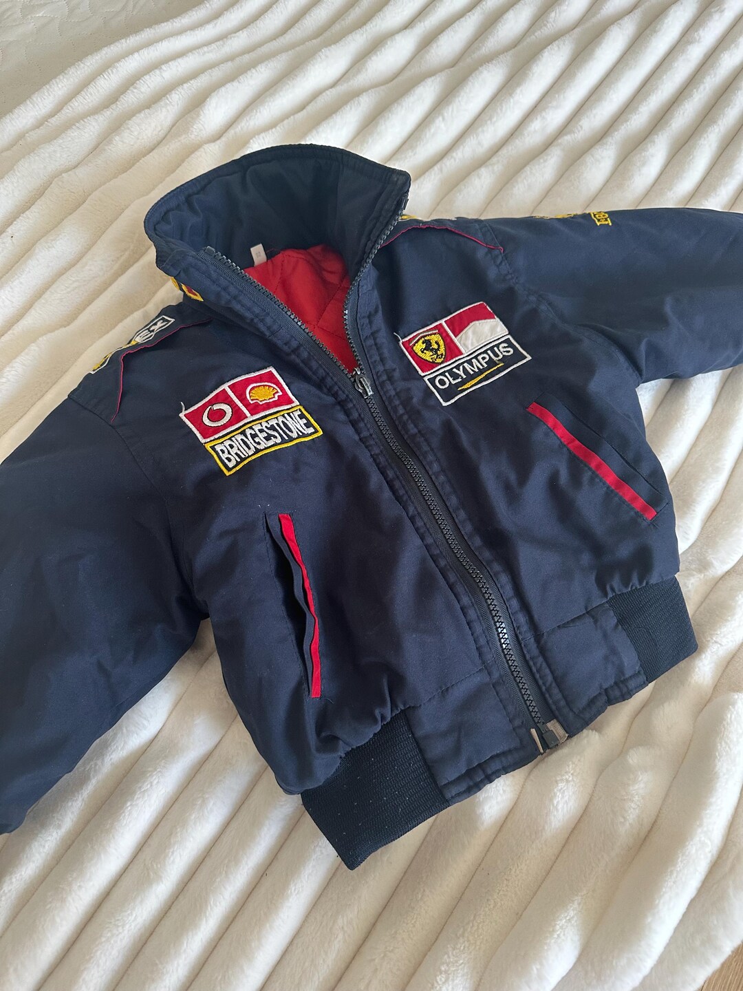 Vintage Kids Ferrari Jacket Size 92 Logo Spell Out Blue - Etsy