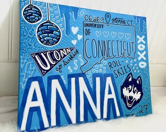 Custom Painted College Canvas - Etsy
