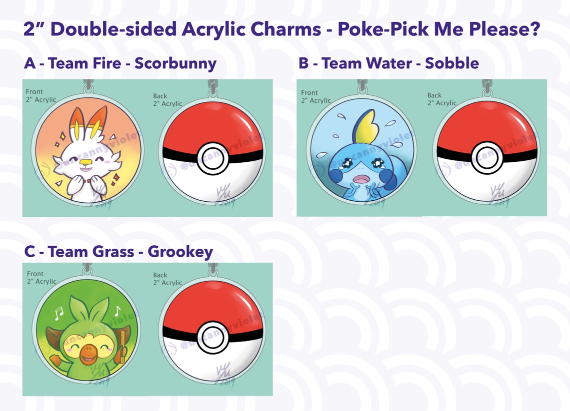 Poke-pick Me Please Poke / Starter / Cute / Keychain / Acrylic Keychain ...