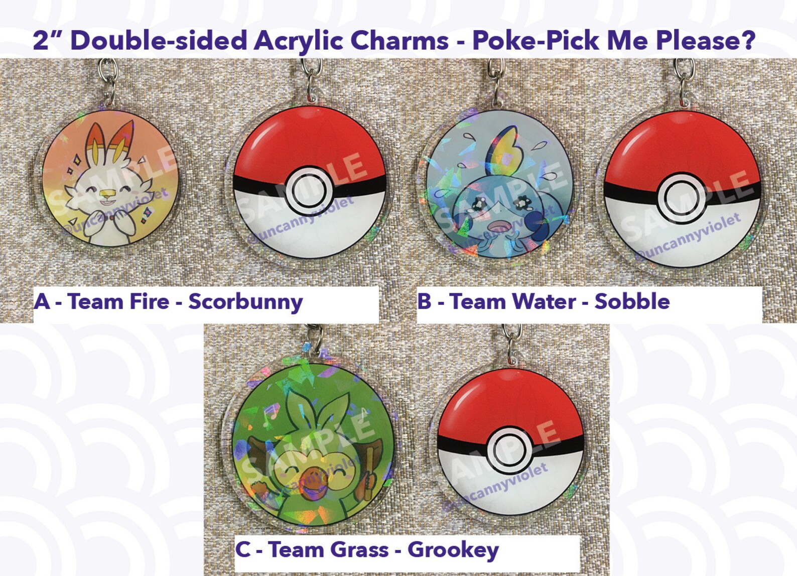 Poke-pick Me Please Poke / Starter / Cute / Keychain / Acrylic Keychain ...