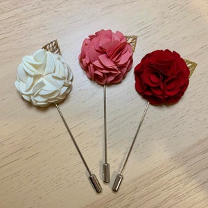 White Flower Lapel Pin for Men, Wedding Flower Lapel Pin, Suit Flower ...