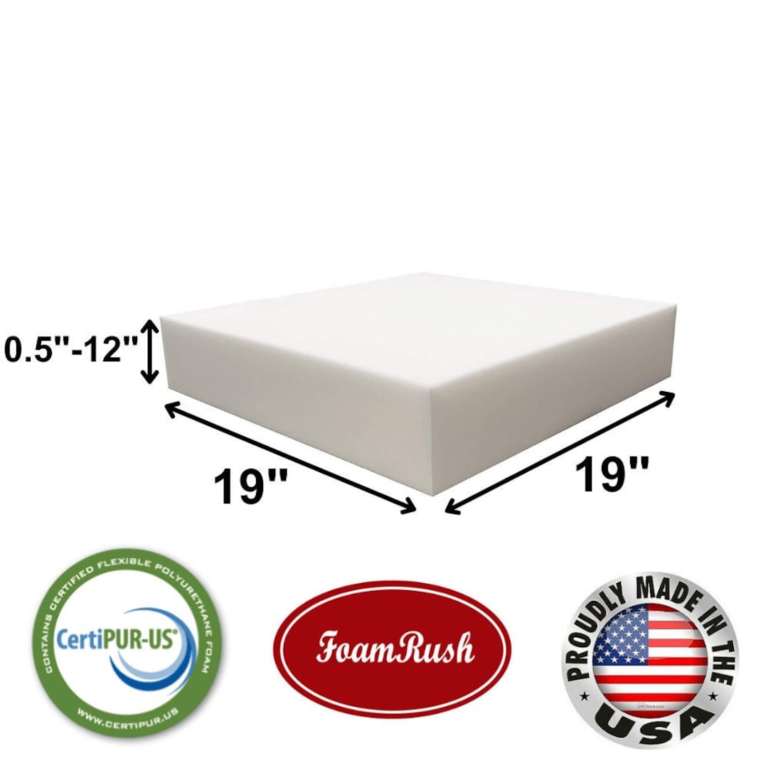 19" X 19" High Density Upholstery Foam Cushion Insert (chair Cushion ...
