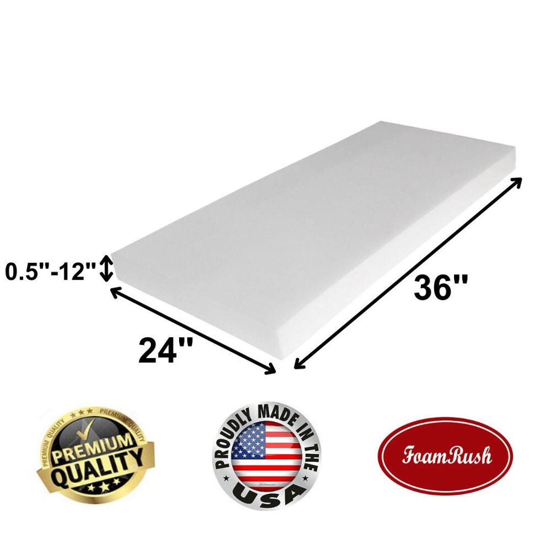 24" X 36" High Density Upholstery Foam Cushion (chair Cushion Square ...