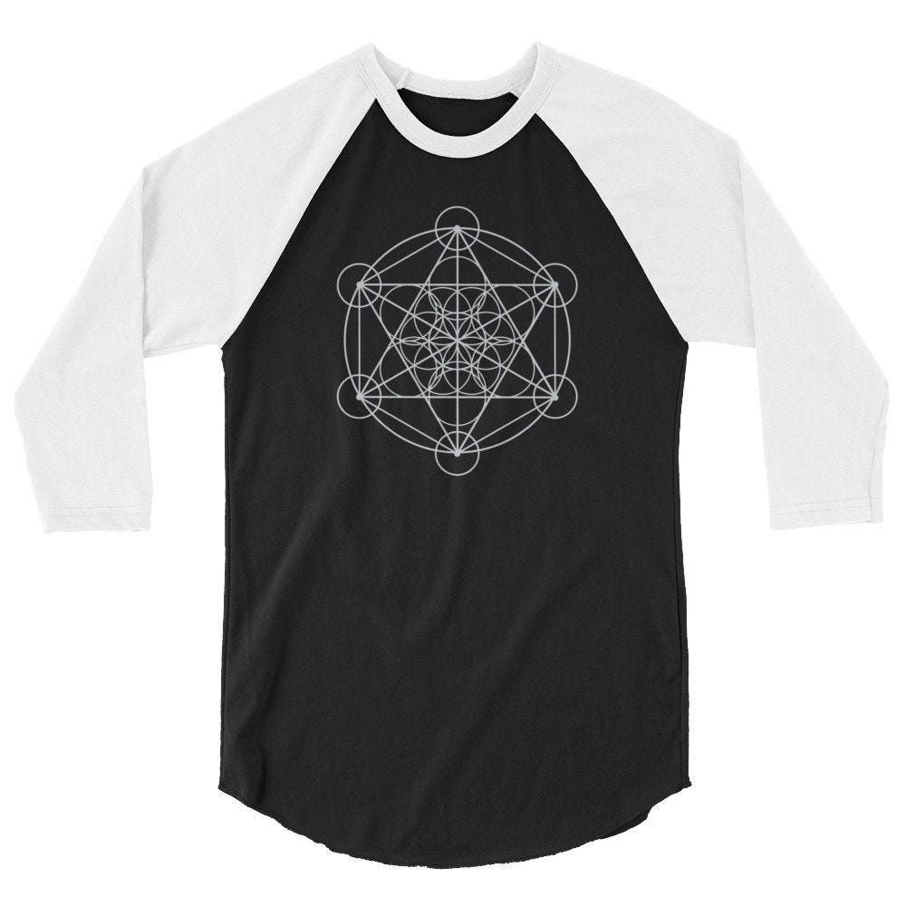 Metatrons Cube Shirt Sacred Geometry Festival 3/4 Sleeve - Etsy