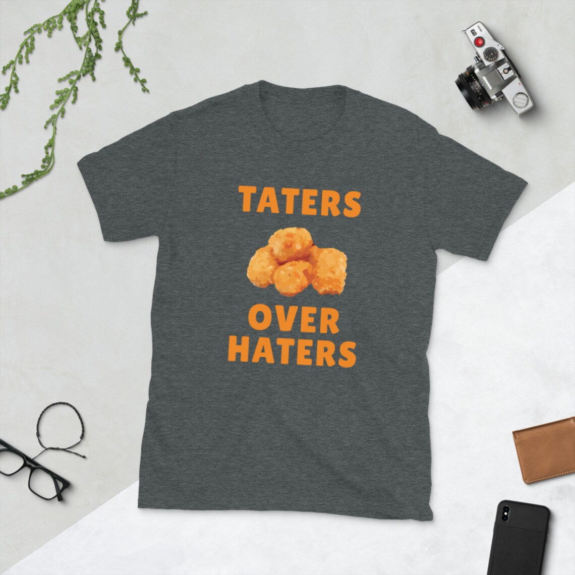 Potato Tater Tots Shirt Taters Over Haters Short-sleeve Unisex T-shirt ...