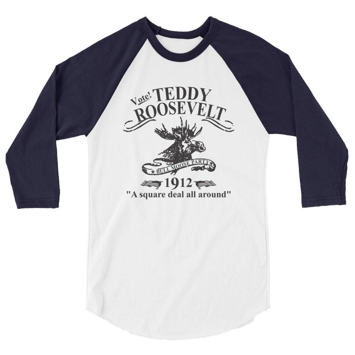Teddy Roosevelt 3/4 Sleeve Raglan Shirt Theodore Roosevelt - Etsy Israel