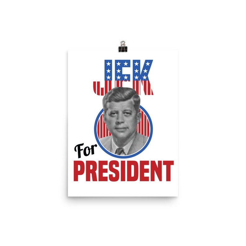 JFK Campaign Poster Vintage President John F Kennedy Photo - Etsy