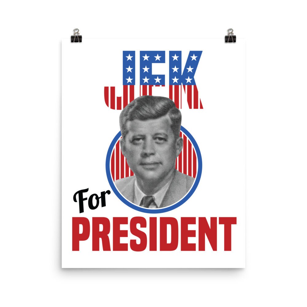 JFK Campaign Poster Vintage President John F Kennedy Photo - Etsy
