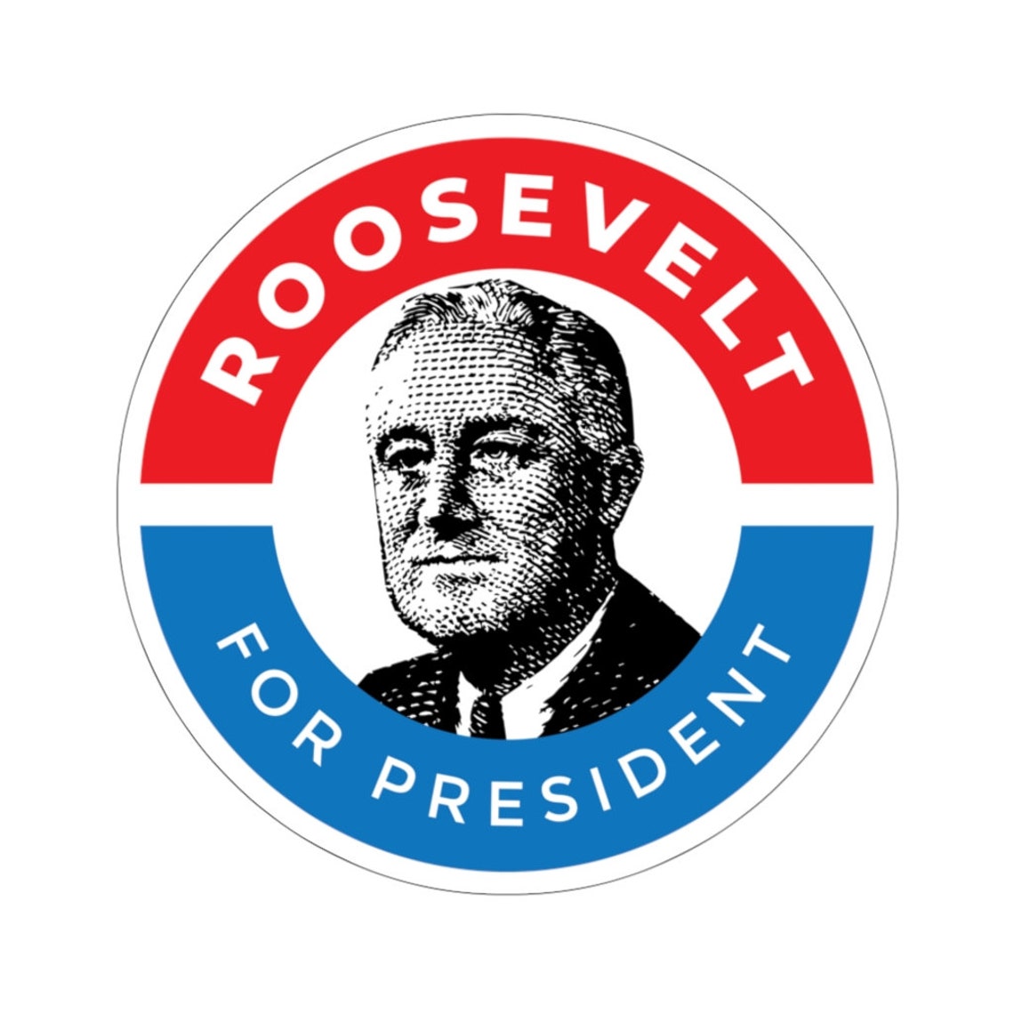 FDR Campaign Sticker Franklin Delano Roosevelt For President | Etsy