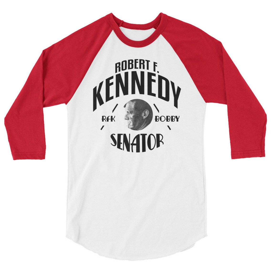 RFK Shirt Senator Robert F Bobby Kennedy 3/4 Sleeve Raglan Shirt - Etsy